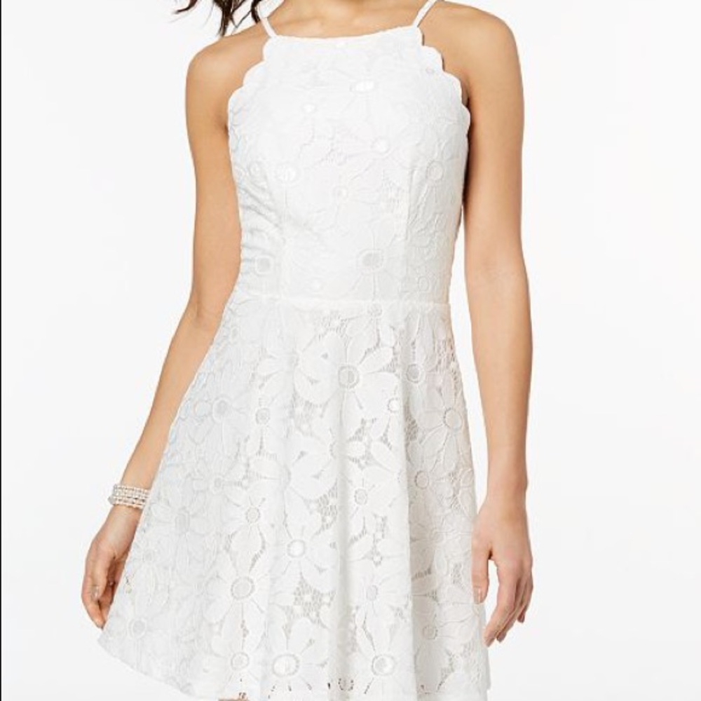 Macy’s Bcx Scalloped Daisy Lace Fit & Flare - Gem